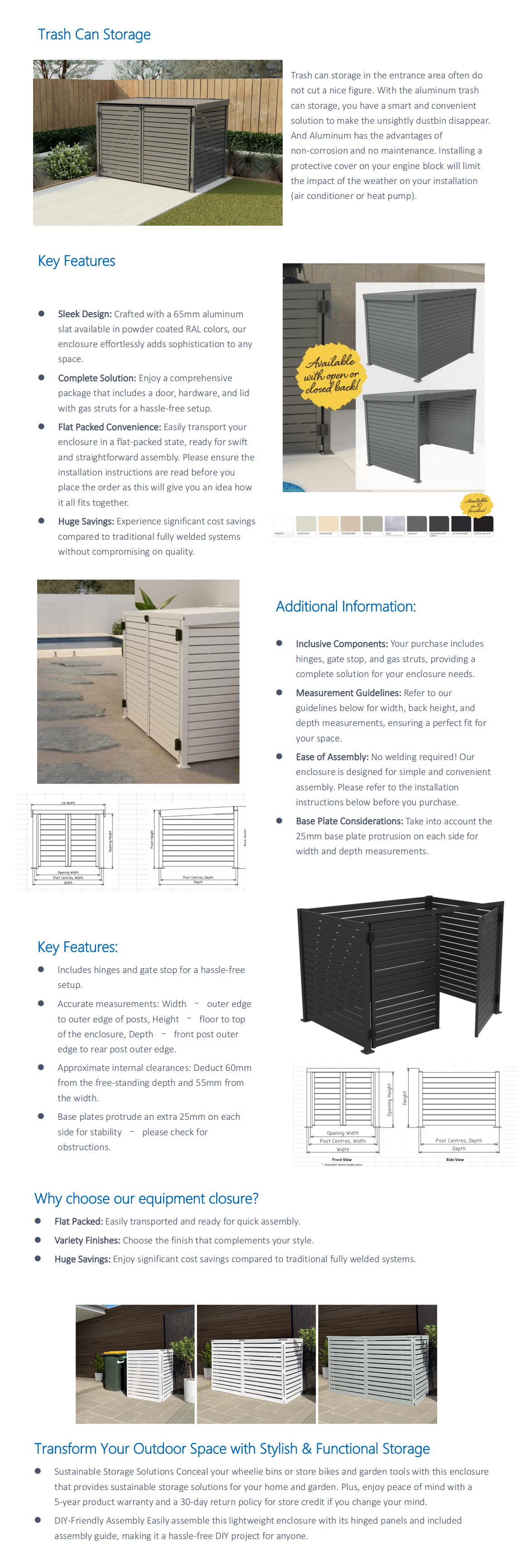 Trash Can Storage-【Orient Aluminium】- Fence,Gate,Railing,Decorative Screen,Pergola,Patio Cover ...